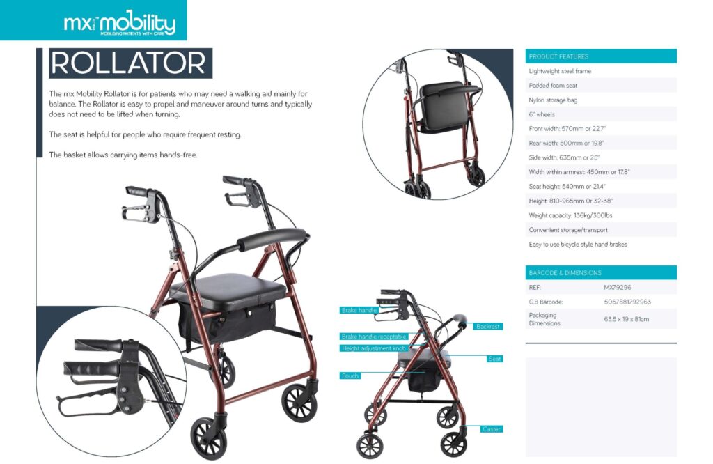 Mobility-Rollator With Foam Seat And Bag - mx™ Health